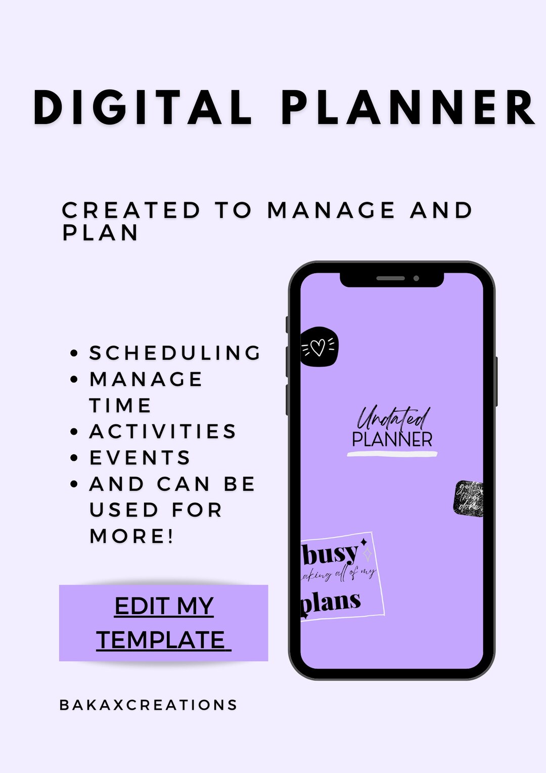 Digital Planner Weekly Planner Planner Undated Planner 2023-2024 Daily ...