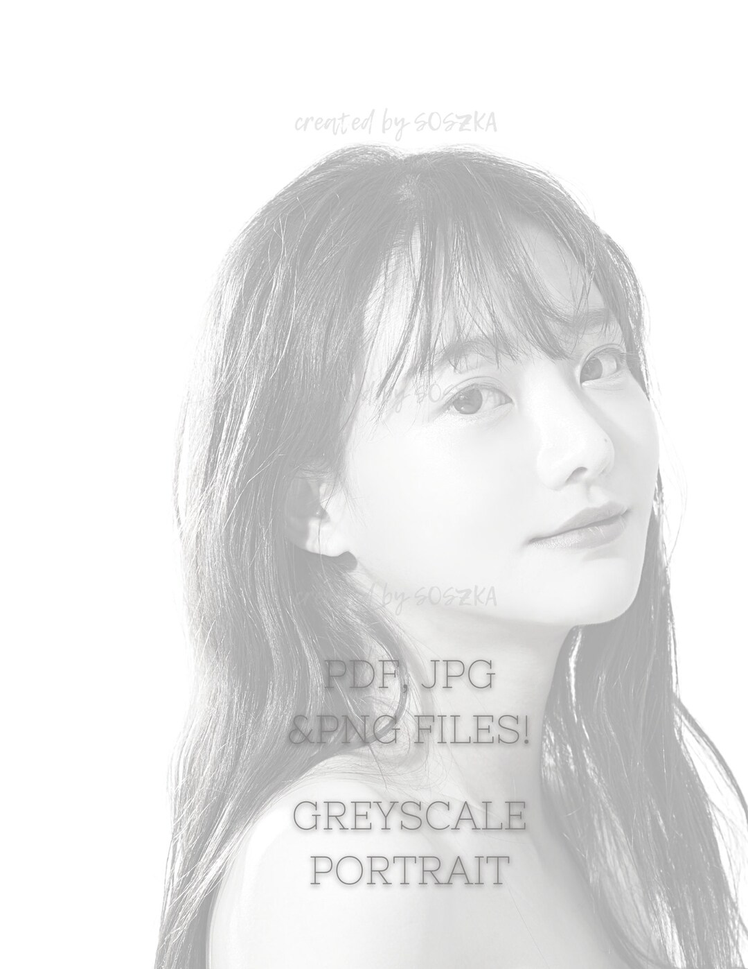 Grayscale Portrait Coloring Book, Printable Adult Coloring Pages ...