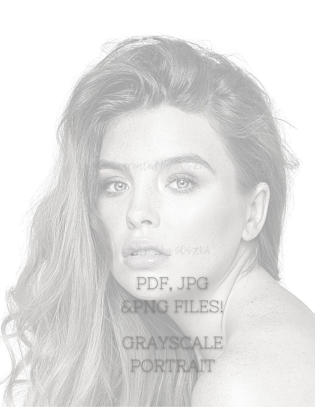 Grayscale Portrait Coloring Book, Printable Adult Coloring Pages ...