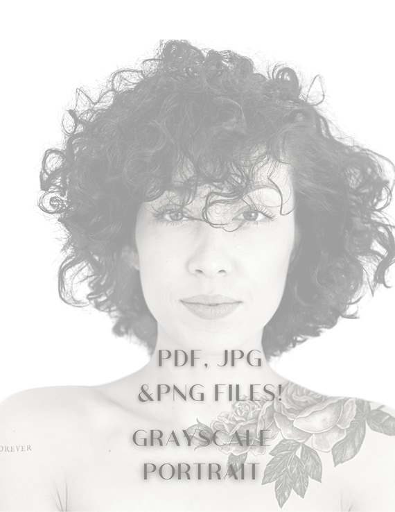 Grayscale Portrait Coloring Book Printable Adult Coloring - Etsy