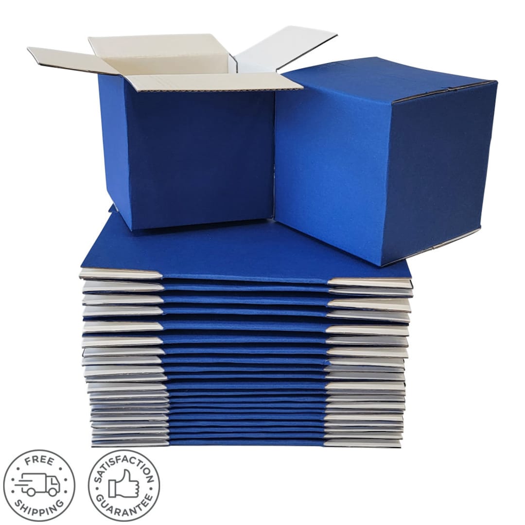 4X4X4 Blue Shipping Boxes for Small Business, Packaging Boxes, Gift ...