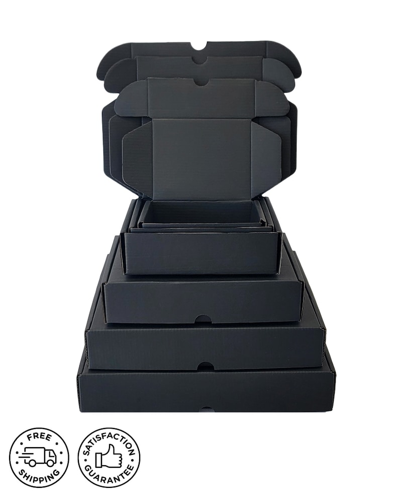 50 Pack Black Corrugated Mailing Boxes Small Business Packaging Etsy