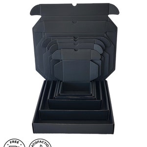 Pack of 50 Black Boxes, Packaging Boxes, Gift Boxes, Mailer Boxes ...