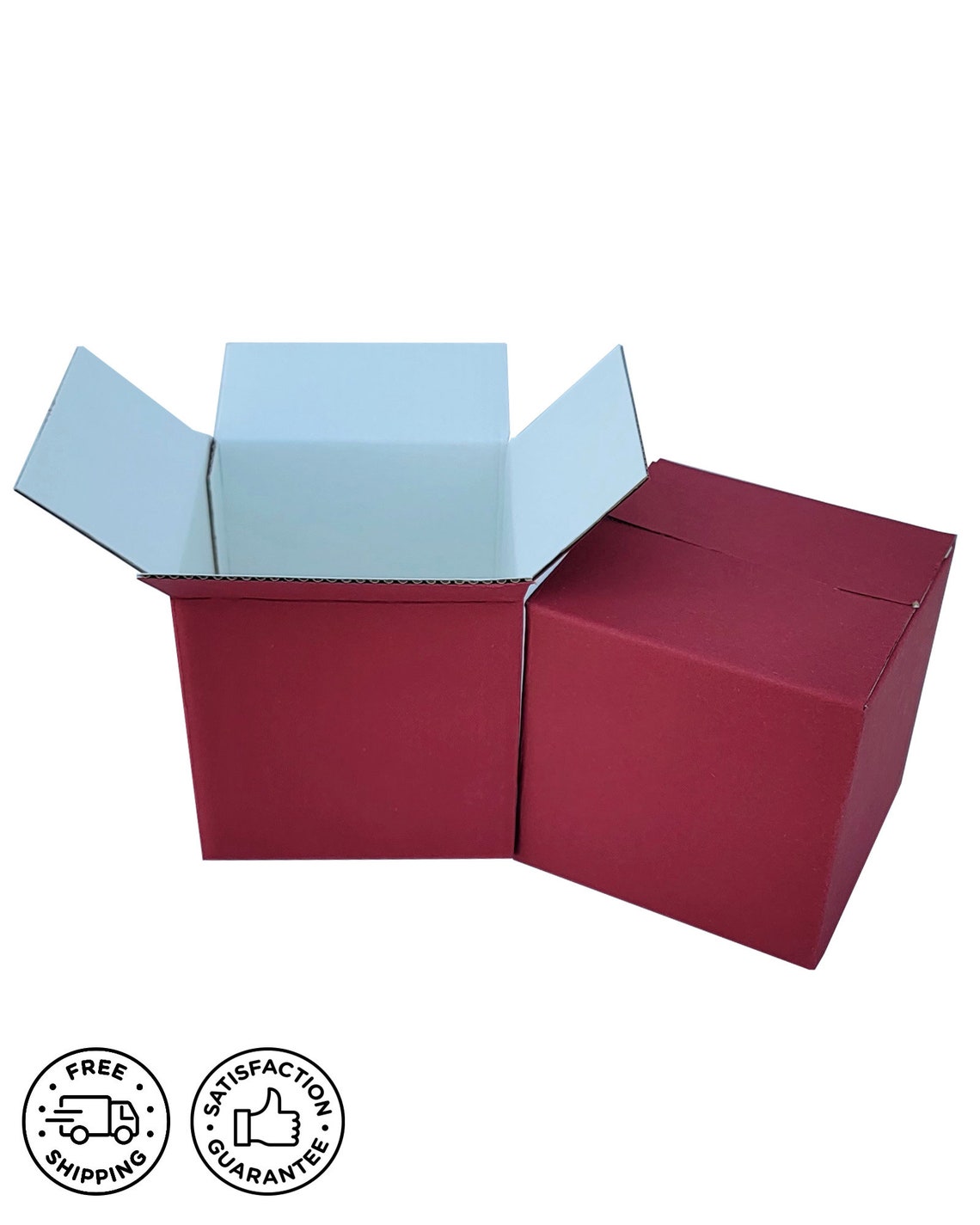 4X4X4 Red Shipping Boxes for Small Business, Packaging Boxes, Gift ...