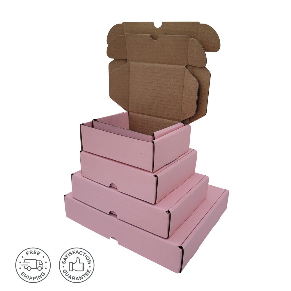 Pack 50 Pink Mailer Boxes, Packaging Boxes, Gift Boxes, Custom Shipping ...