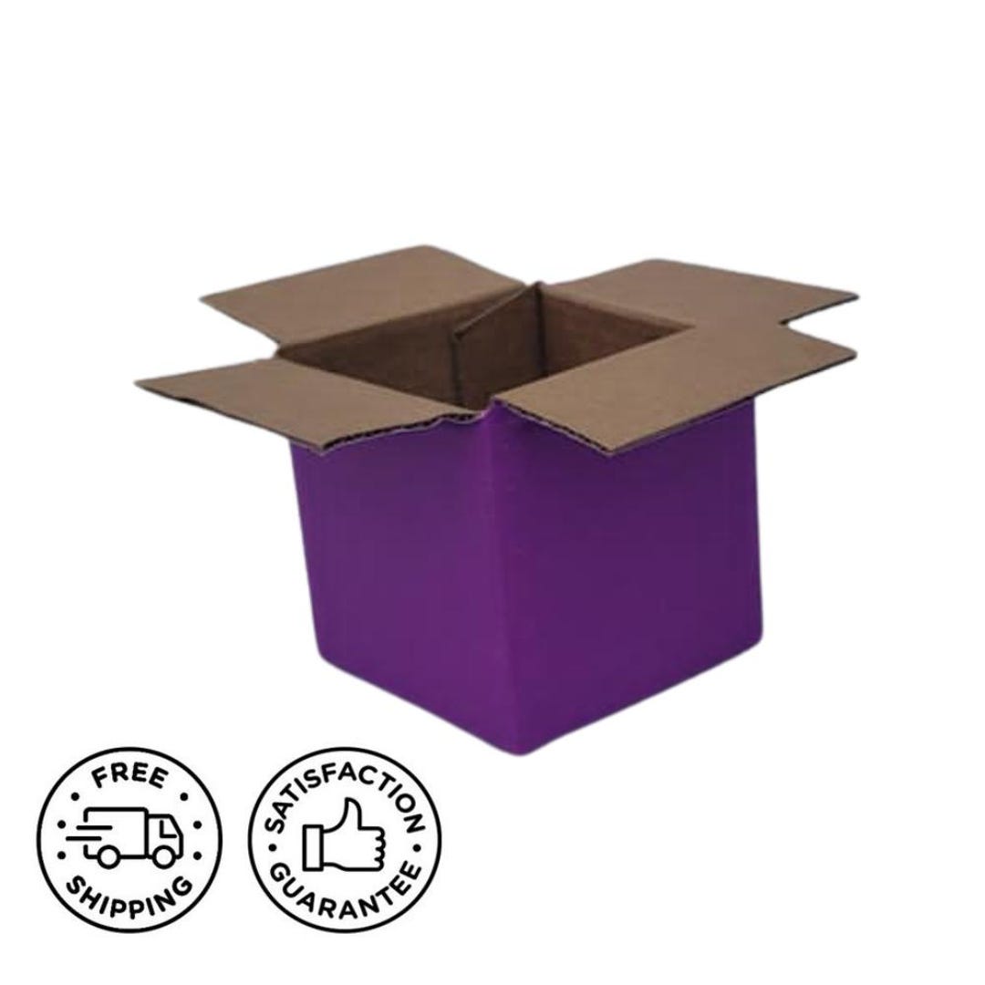 4X4X4 Purple Shipping Boxes for Small Business, Packaging Boxes, Gift ...