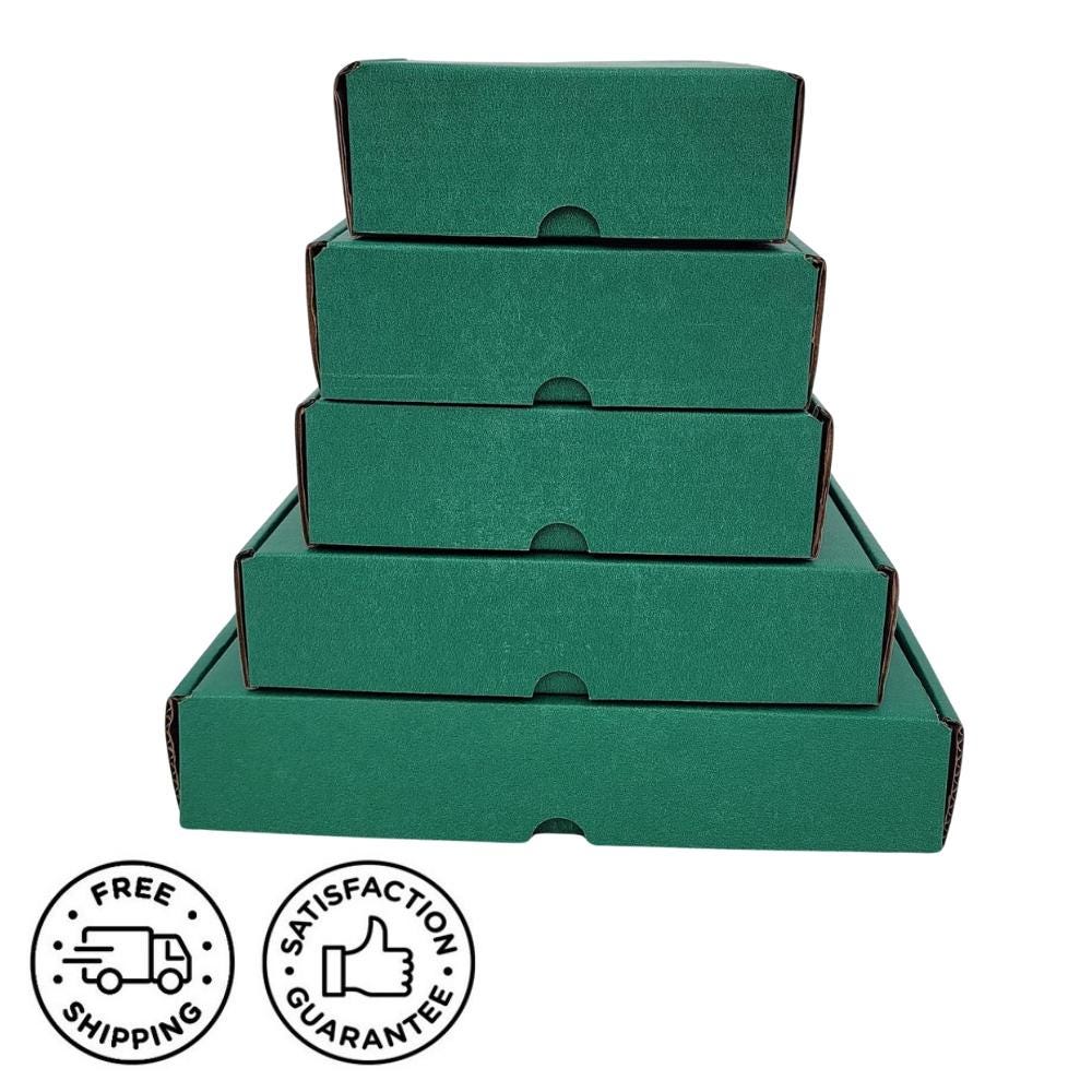 Pack of 50 Green Cardboard Boxes, Packaging Boxes, Gift Boxes, Mailer ...