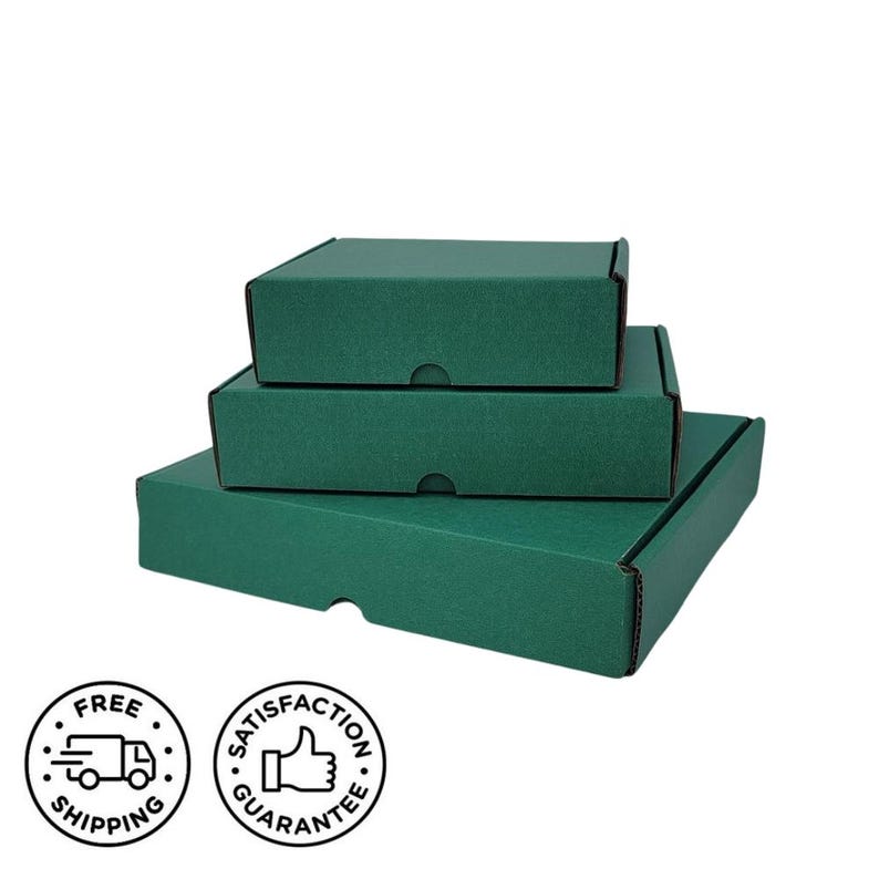 Pack of 50 Green Cardboard Mailing Boxes, Matte Finish - Etsy