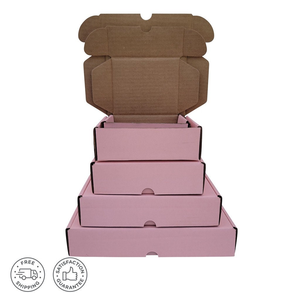 Pack 50 Pink Mailer Boxes, Packaging Boxes, Gift Boxes, Custom Shipping ...