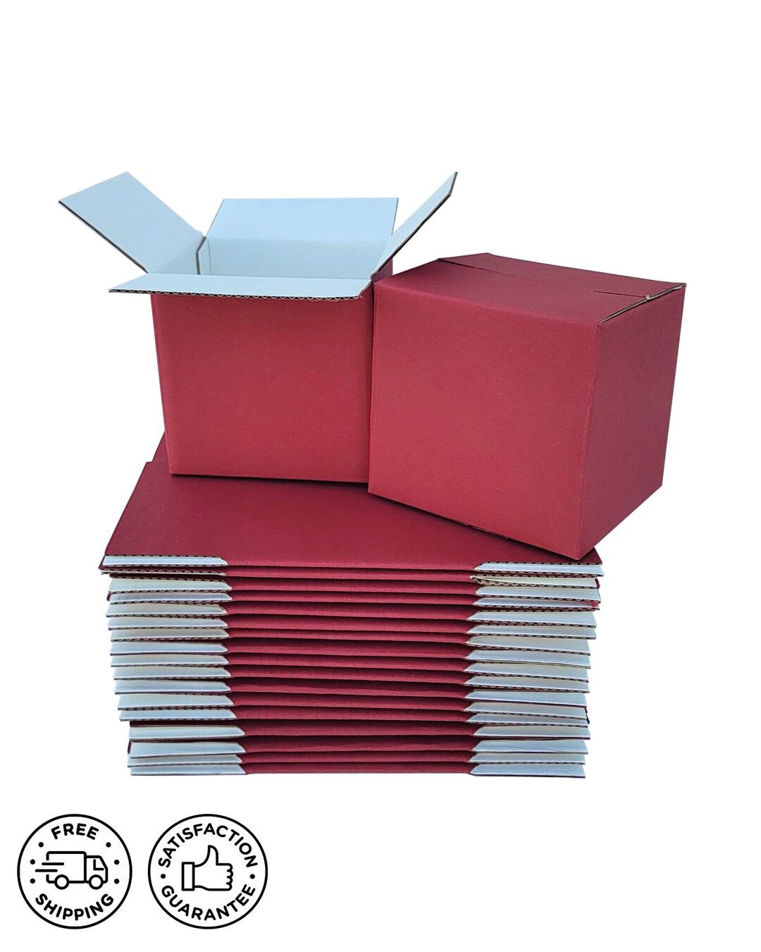 4X4X4 Red Shipping Boxes for Small Business, Packaging Boxes, Gift ...