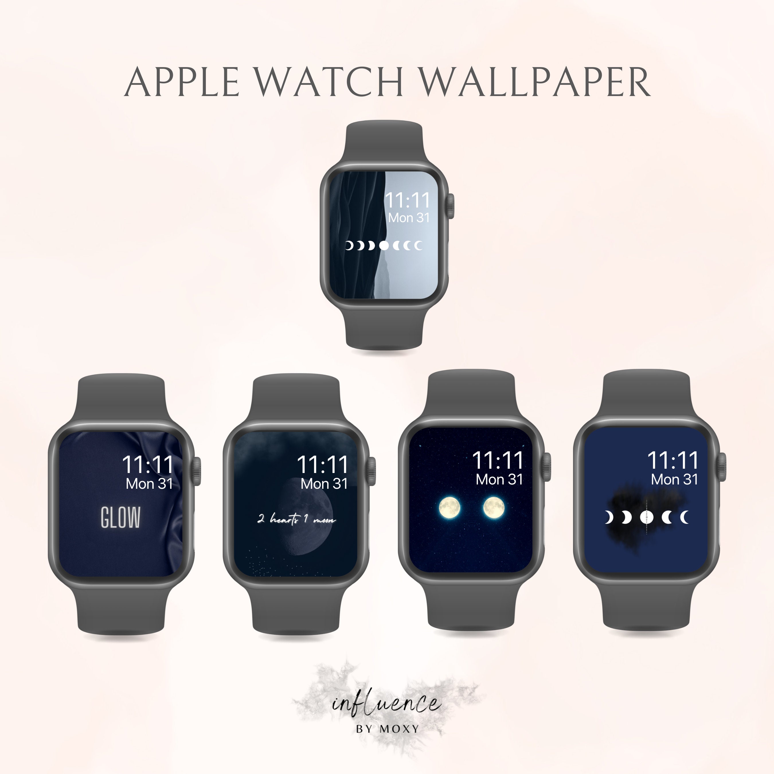 Moon Phase Apple Watch Wallpaper | Celestial Watch Faces (digital ...