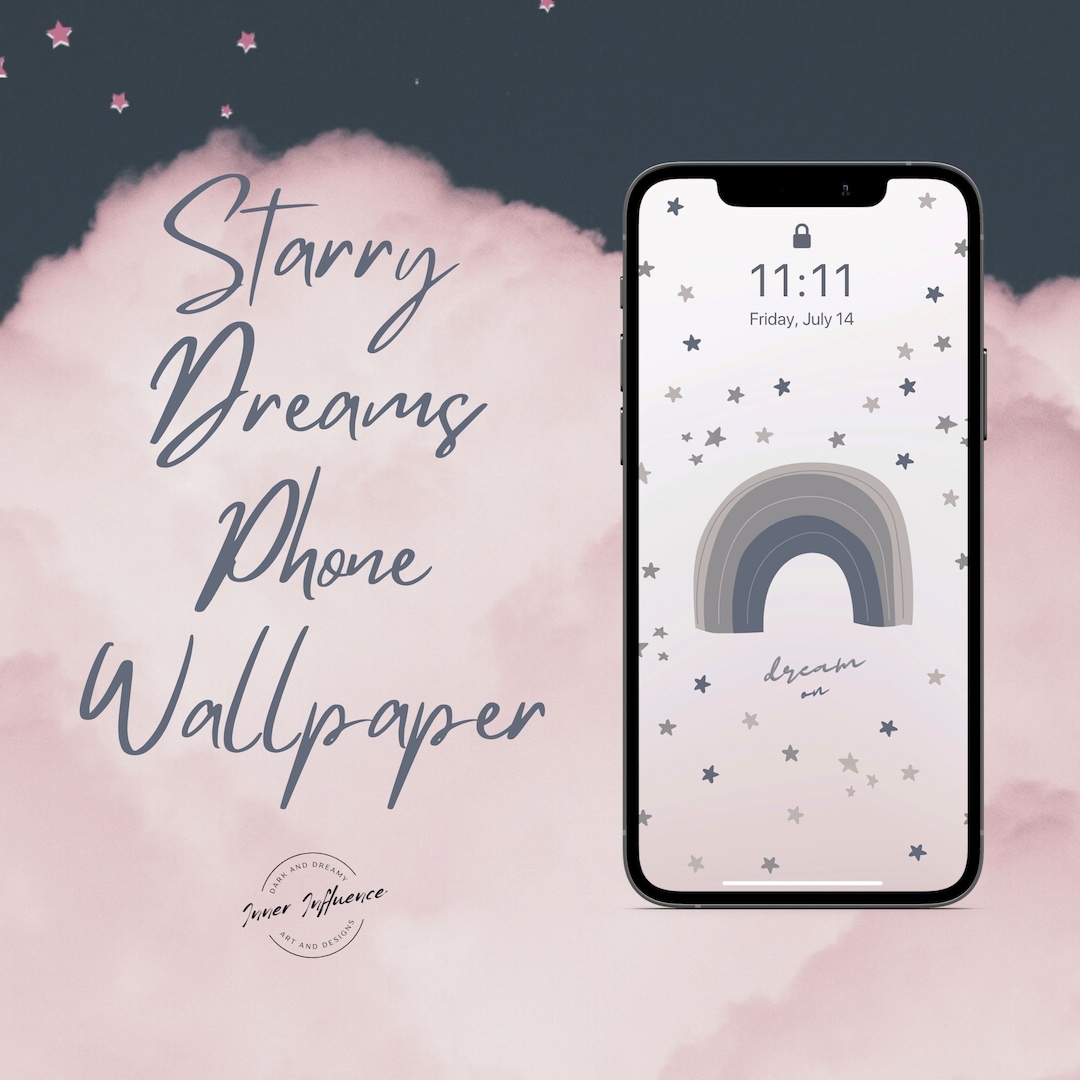 Starry Dreams Phone Wallpaper | Moon Lock Screen (6 PCS Digital ...