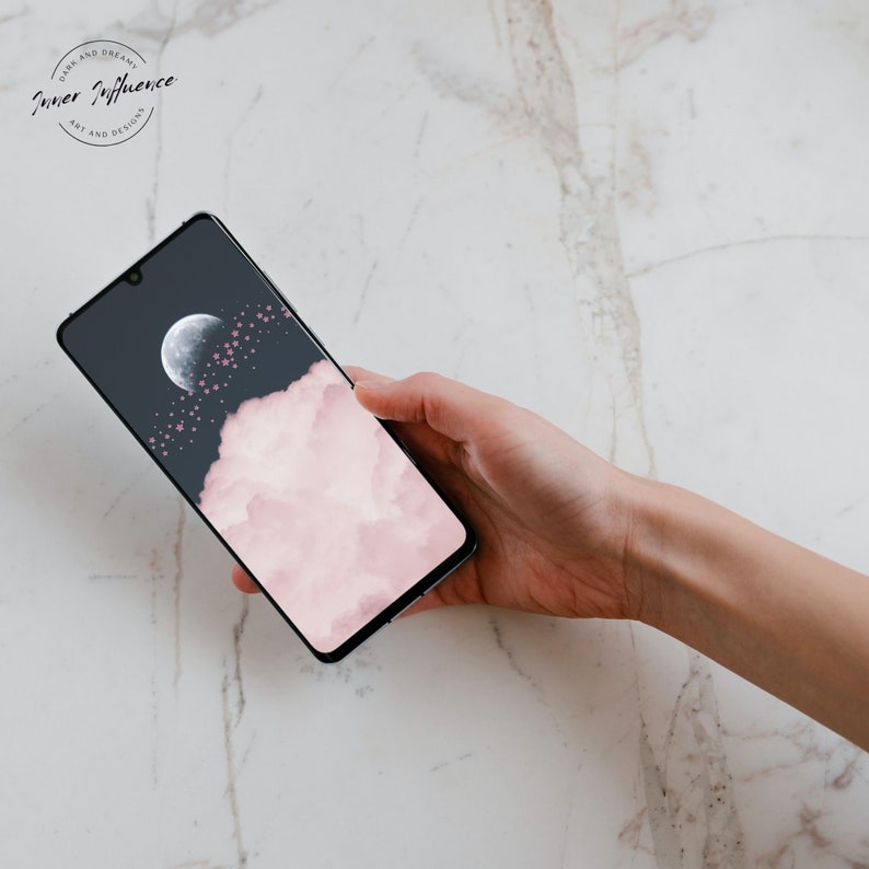 Starry Dreams Phone Wallpaper | Moon Lock Screen (6 PCS Digital ...