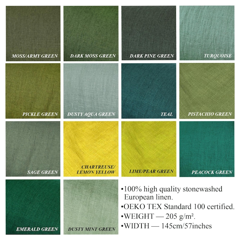 Linen Fabric Samples – 100% Pure Linen Fabric 205gsm. 7.00 Euros for 8 ...