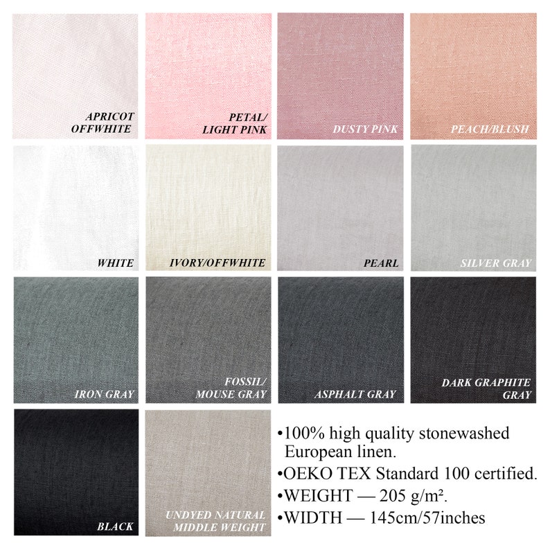 Linen Fabric Samples – 100% Pure Linen Fabric 205gsm. 7.00 Euros for 8 ...