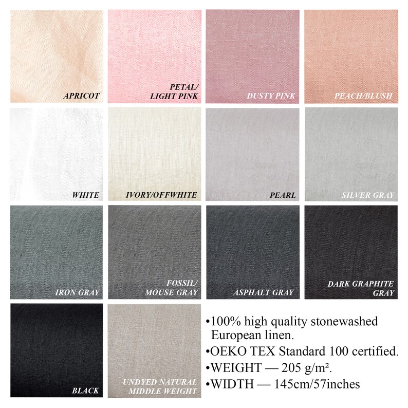 Linen Fabric Samples 100% Pure Linen Fabric 205gsm. 6.00 Euros for 8 ...