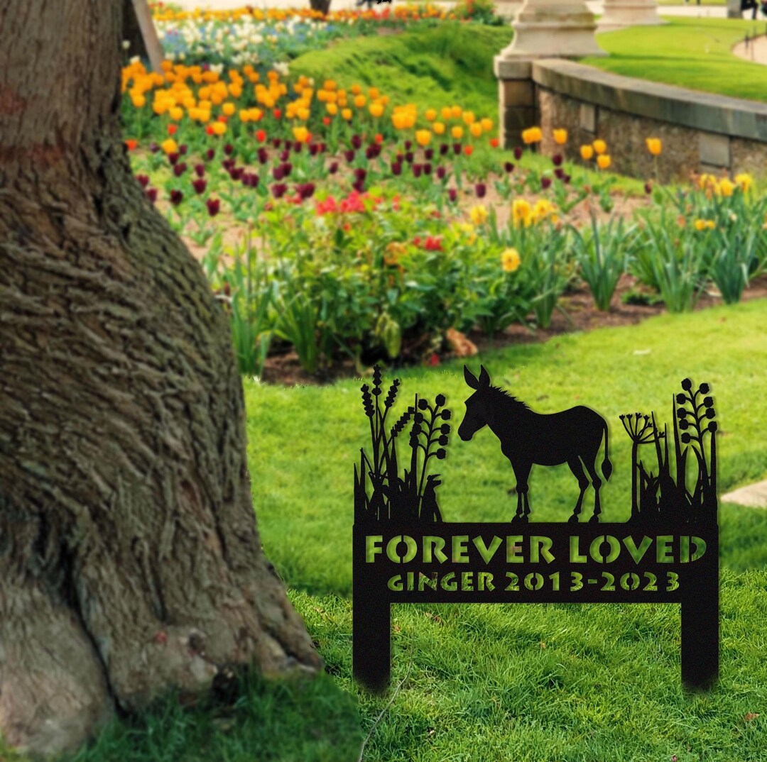 Donkey Garden Sign,donkey Memorial Grave Marker,donkey Stake Sign ...
