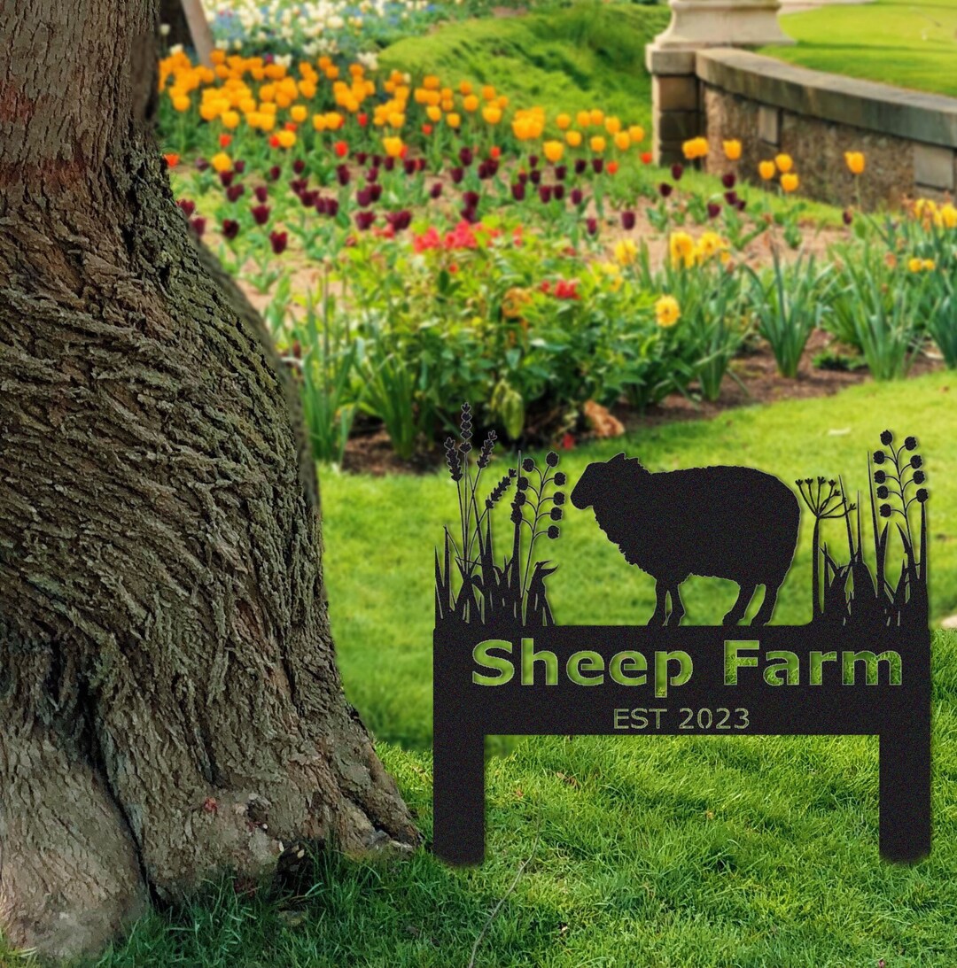 Sheep Farm Stake Sign Personalized,pet Grave Markers,farmhouse Decor ...