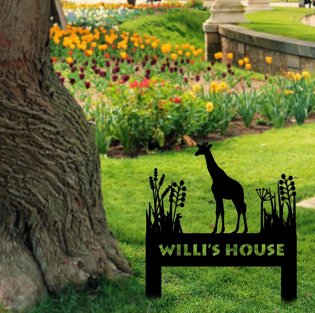 Giraffe Memorial Stake Sign Personalized,house Address Sign,pet Grave ...