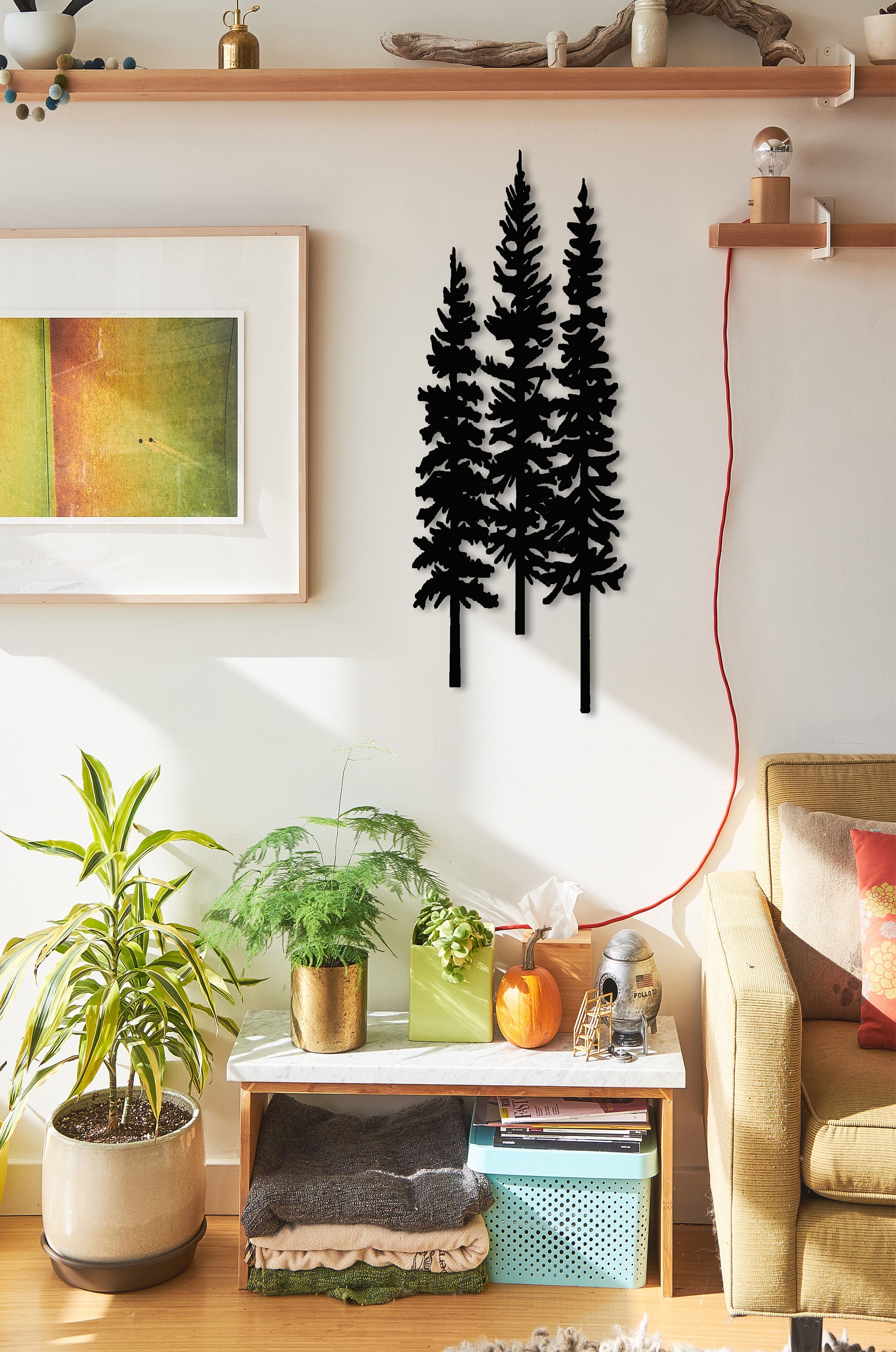 Wispy Pine Tree Metal Wall Art,tree Decor Metal Wall Hanging,nature ...