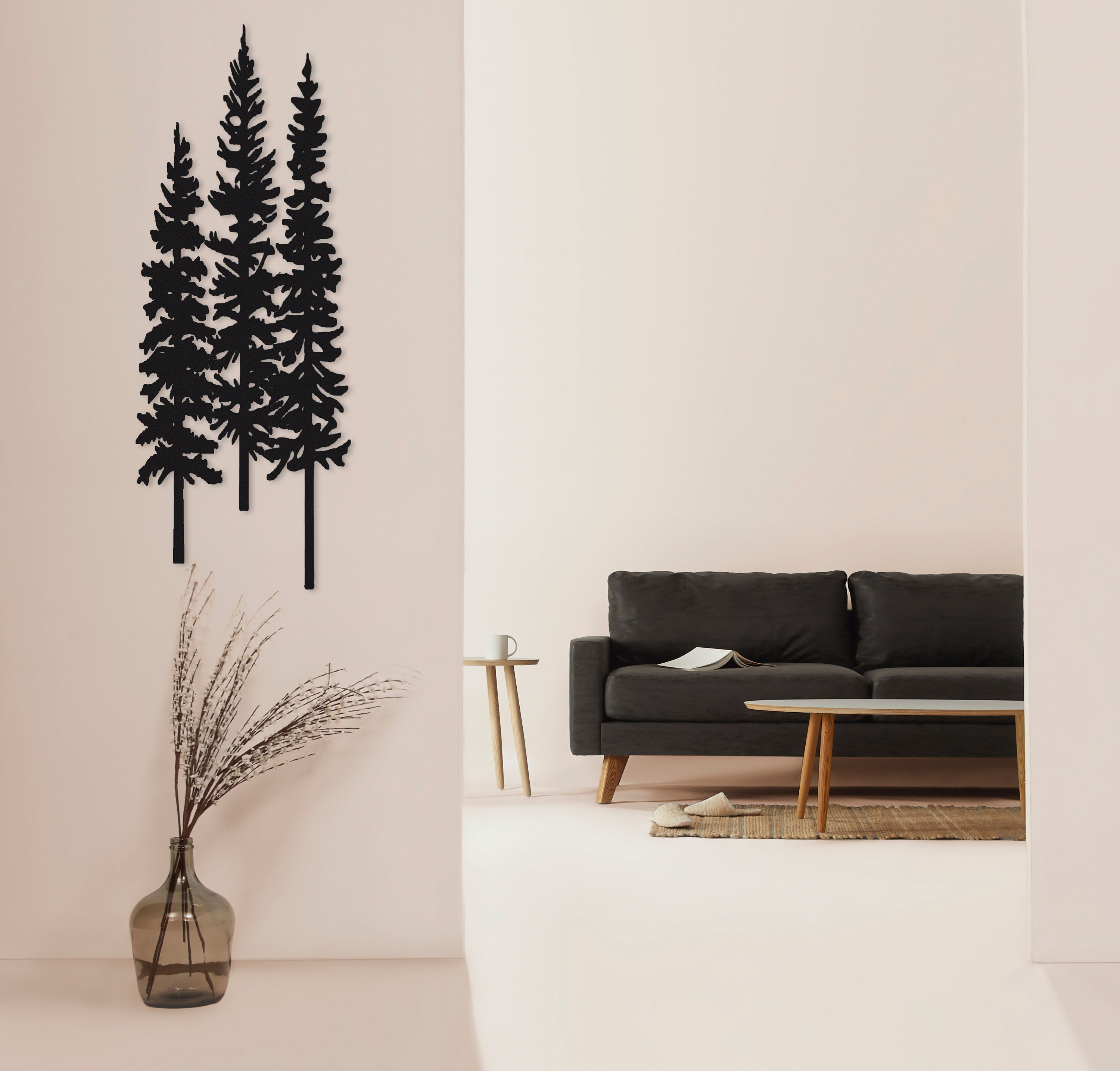 Wispy Pine Tree Metal Wall Art,tree Decor Metal Wall Hanging,nature ...