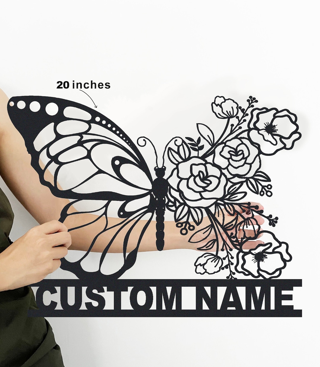 Butterfly Metal Sign Personalized,butterfly Floral Sign,custom ...