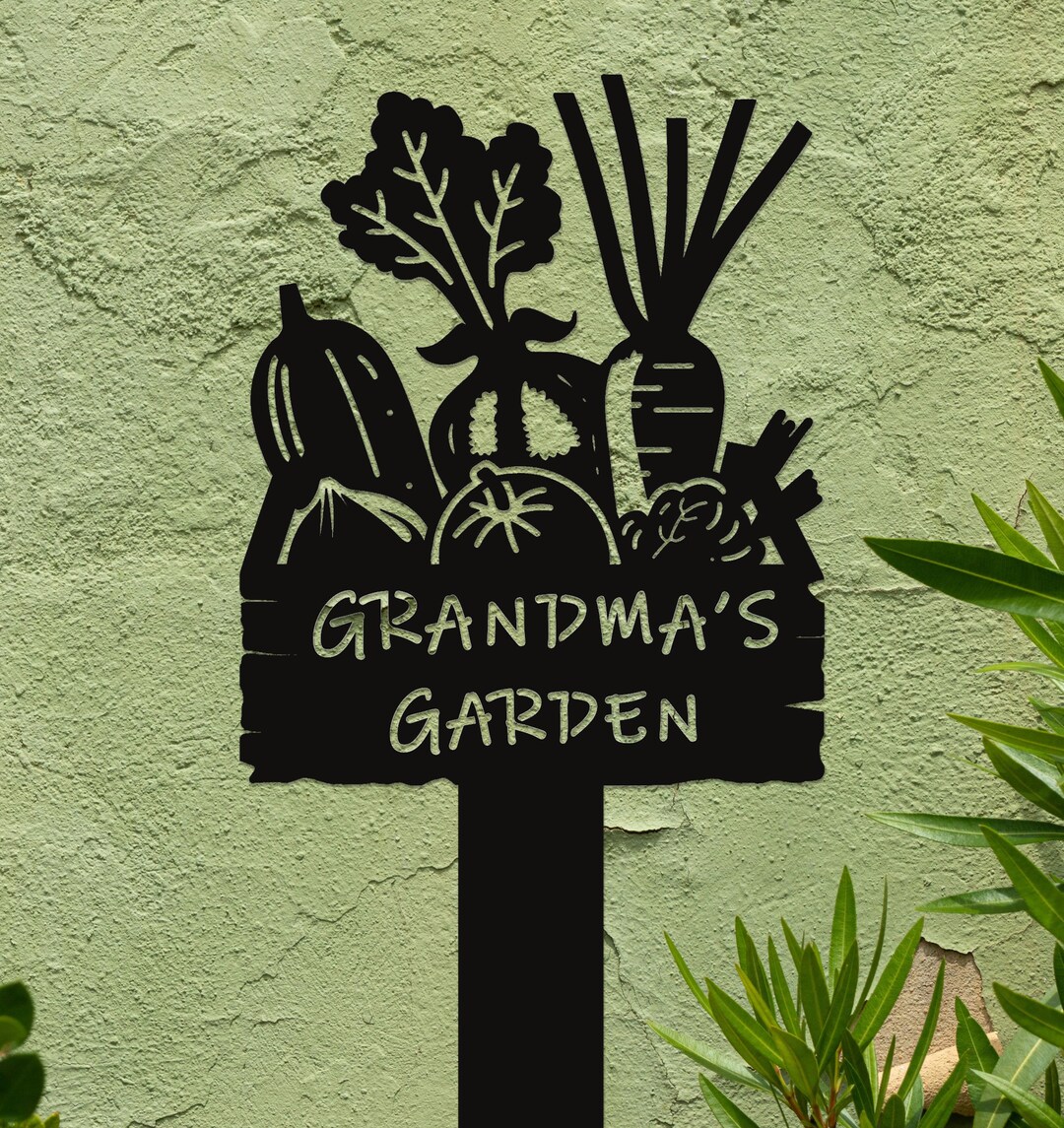 Personalized Vegetable Metal Garden Sign With Stake,custom Garden Sign ...