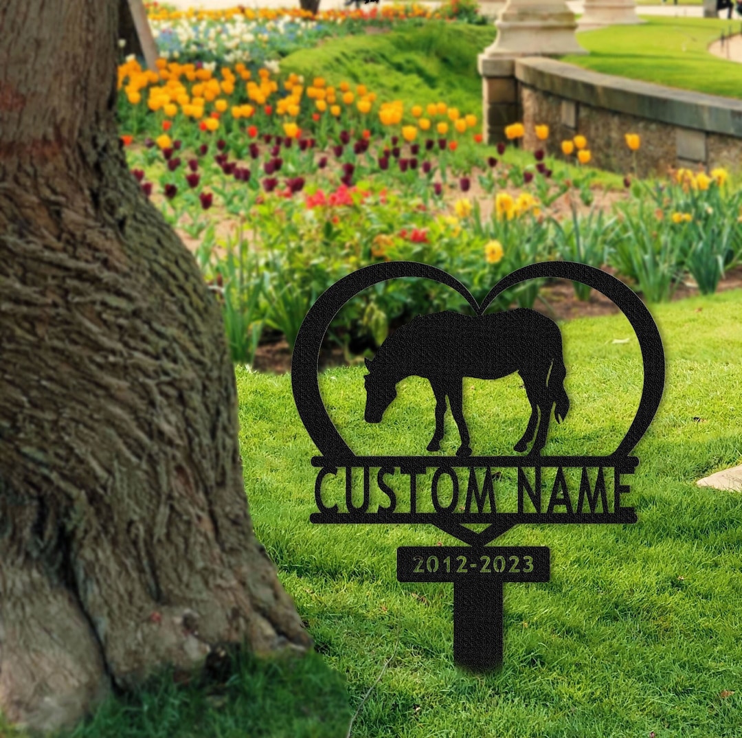 Horse Heart Memorial Stake Sign Personalized,pet Grave Markers Sign ...