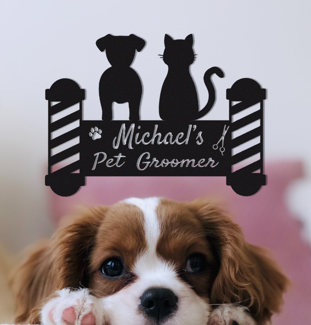 Custom Dog Groomer,pet Salon Metal Wall Art ,personalized Groomer Name ...