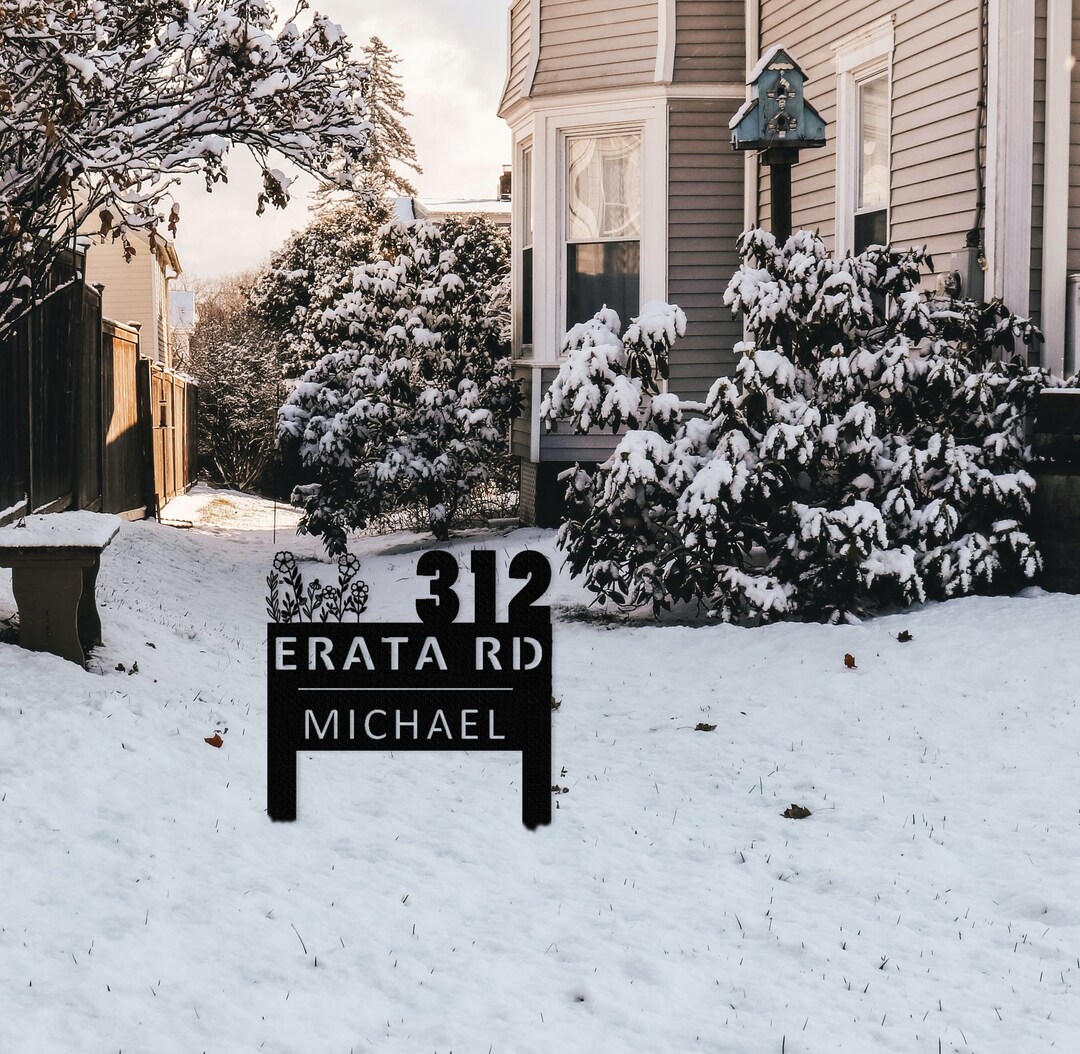 House Address Metal Sign With Stake,custom Home Number Sign,front Yard ...