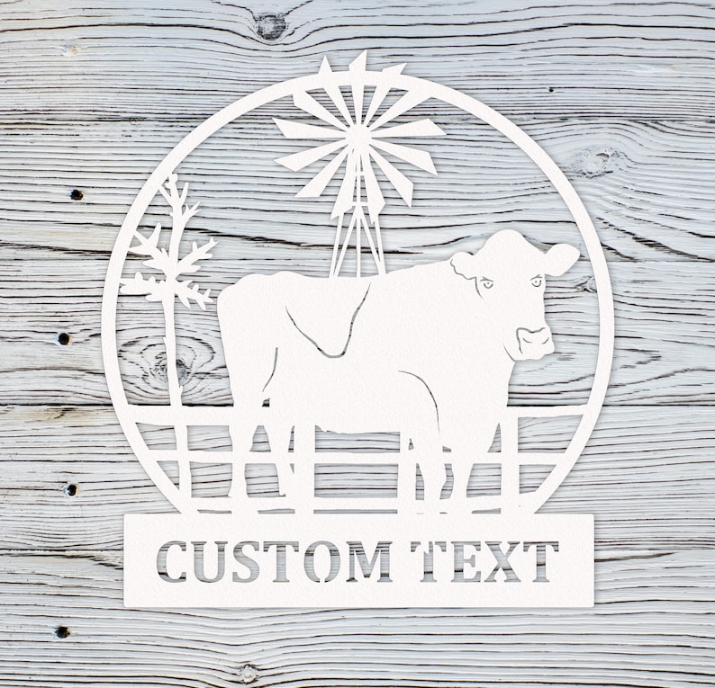Cow Fence Sign,farm Cow Sign Personalized,metal Cow Sign,farmhouse ...