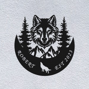 Howling Wolf Sign Personalized,custom Wolf Wall Decor,gift for Hunter ...