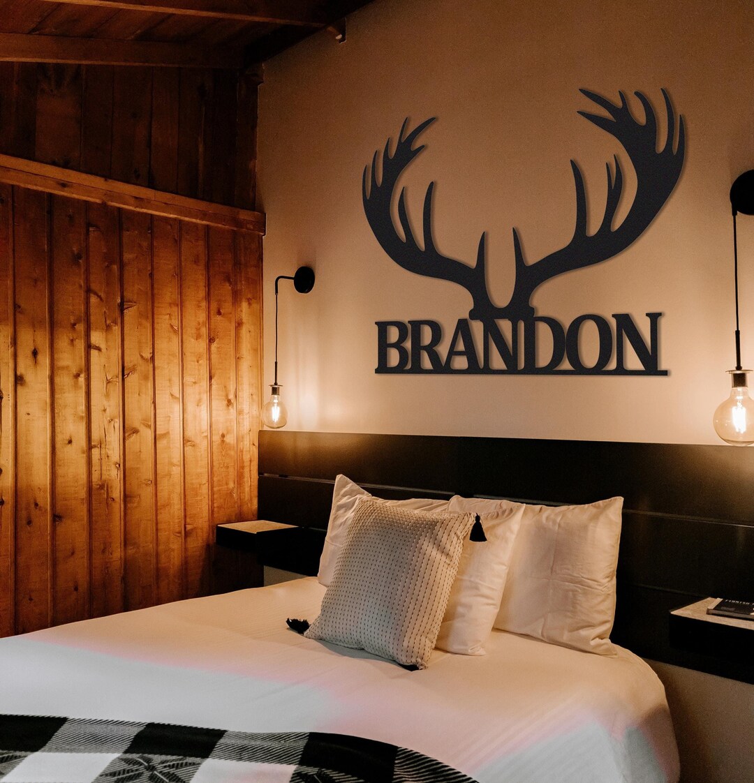 Personalized Antler Family Monogram Sign,deer Antlers Sign,custom ...