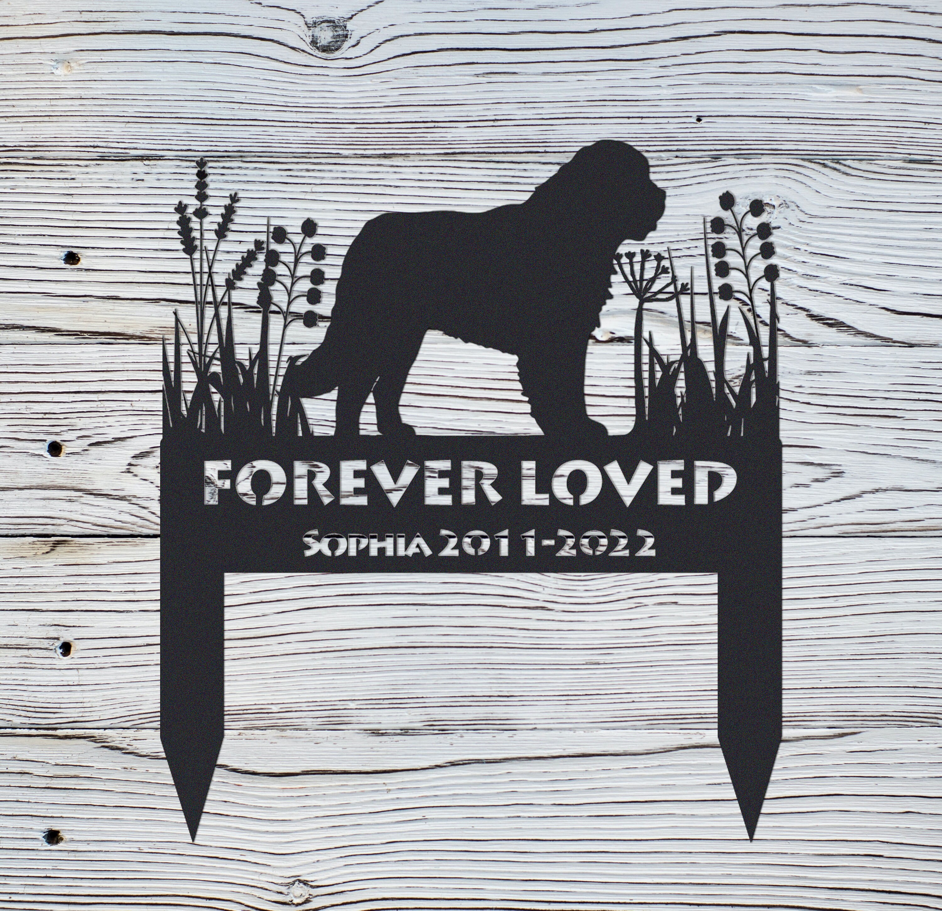 Newfoundlands Dog Memorial Stake Sign Personalized,pet Grave Markers ...