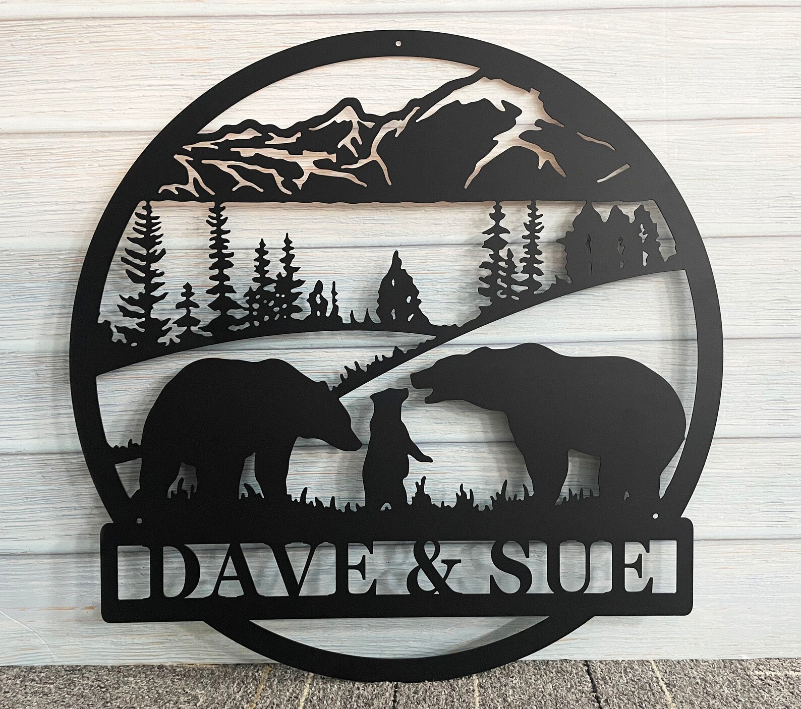 Custom Metal Bear Art Bear home Decorbear Family Name - Etsy