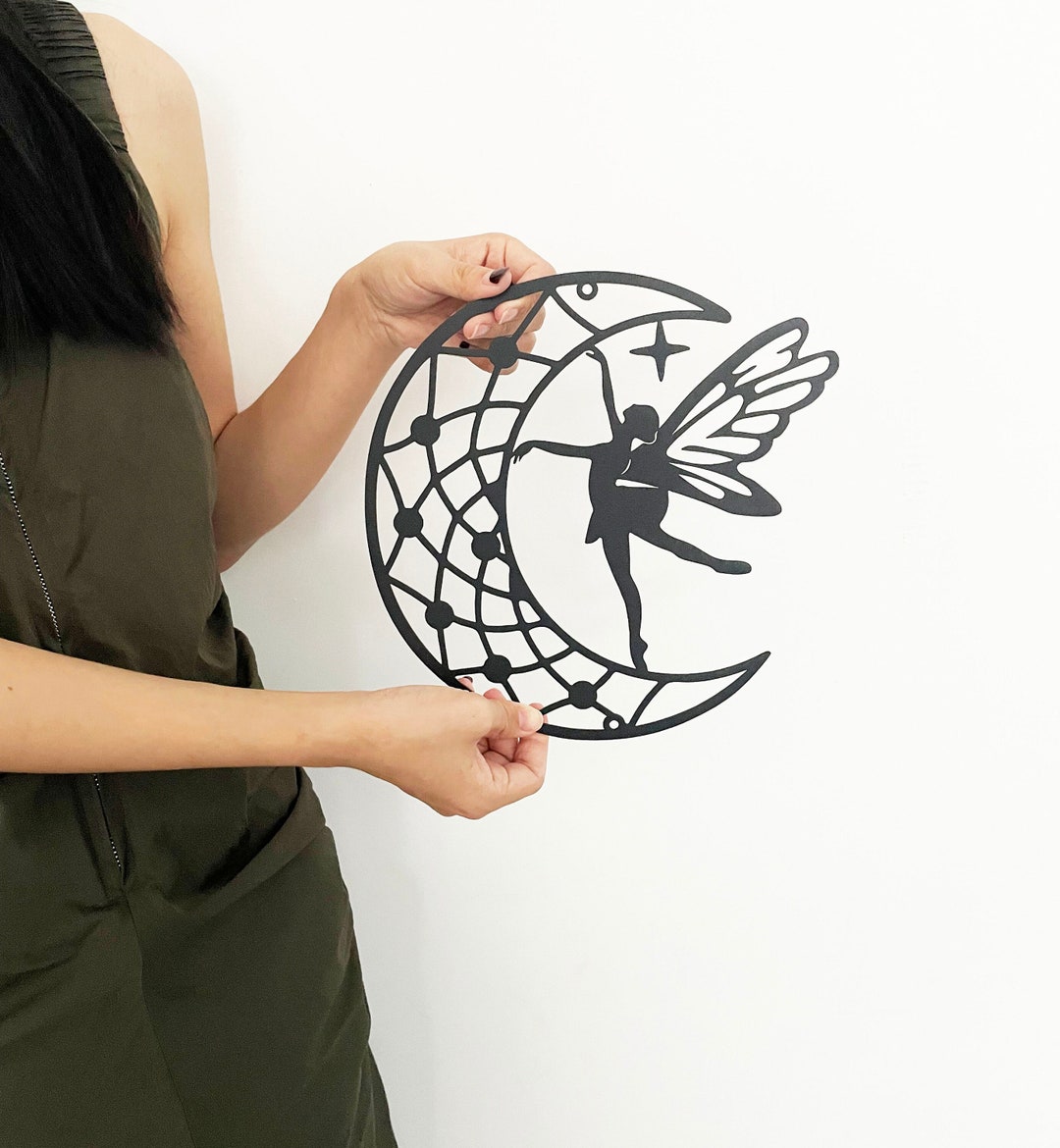 Moon Fairy Metal Sign,fairy Garden Decor,fairy Wing Wall Art,fairy ...
