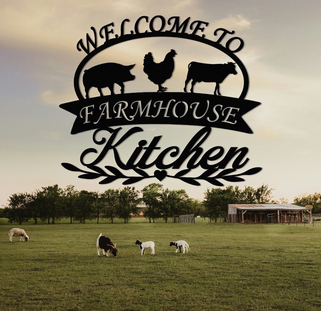 Farmhouse Kitchen Metal Sign Personalized,custom Farmhouse Decor ...