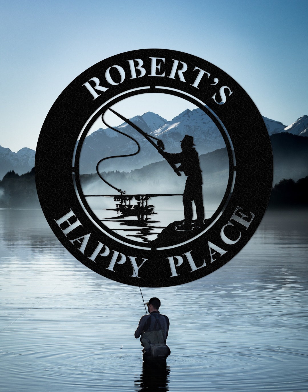 Custom Fishing Metal Sign, Fishing Sign Personalized,man Cave Sign ...