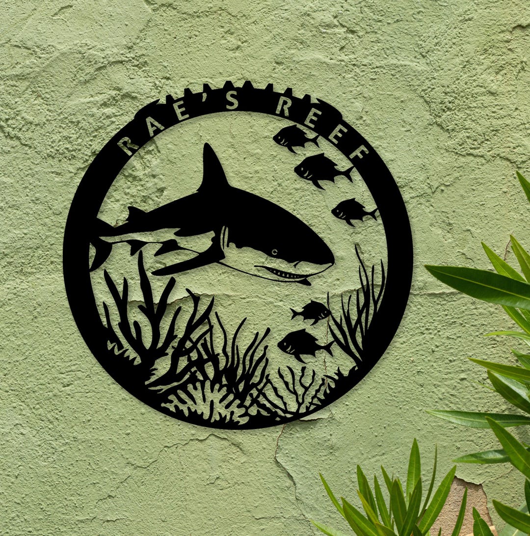 Personalized Shark Sign Name,shark Reef Sign,last Name Sign,custom Sign ...