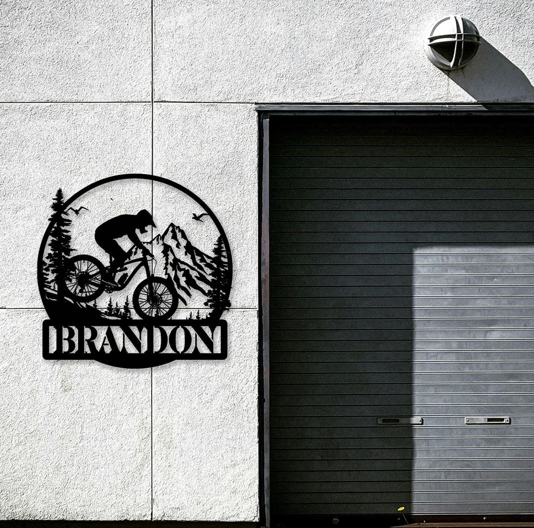 Custom Mountain Bike Sign,personalized Mountain Bike Metal Wall Art ...
