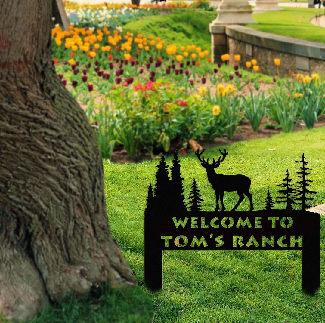 Deer Memorial Stake Sign Personalized,deer Grave Markers Sign,forest ...