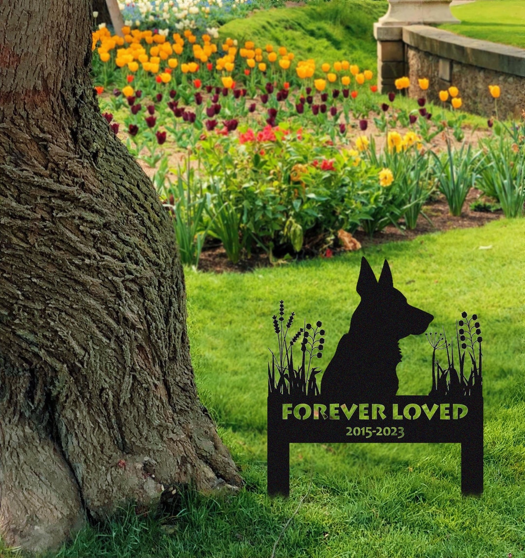 German Shepherd Memorial Stake Sign Personalizedpet Grave - Etsy
