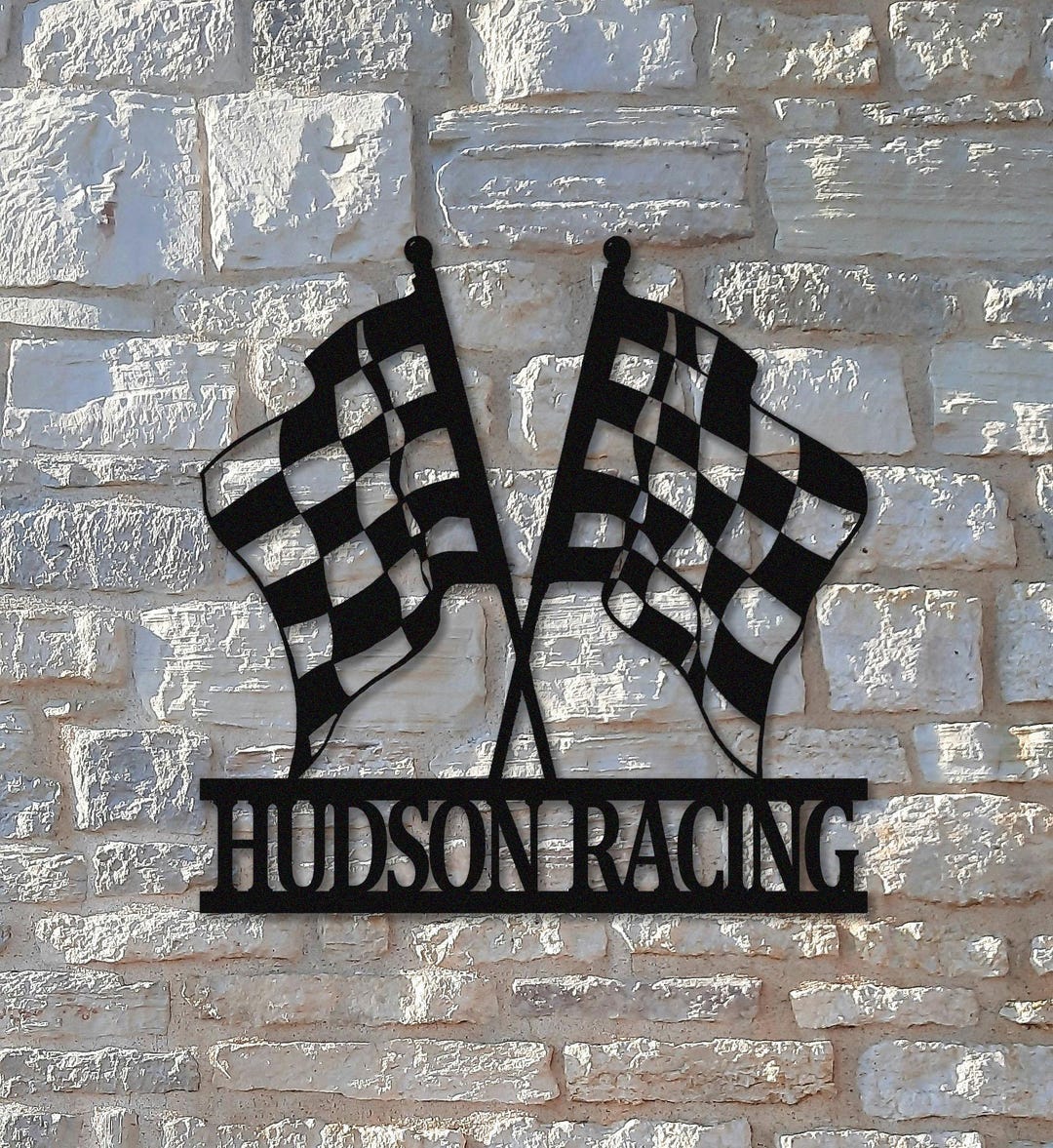 Checkered Flag Racing Metal Sign,checkered Flag Monogram,gift for Racer ...