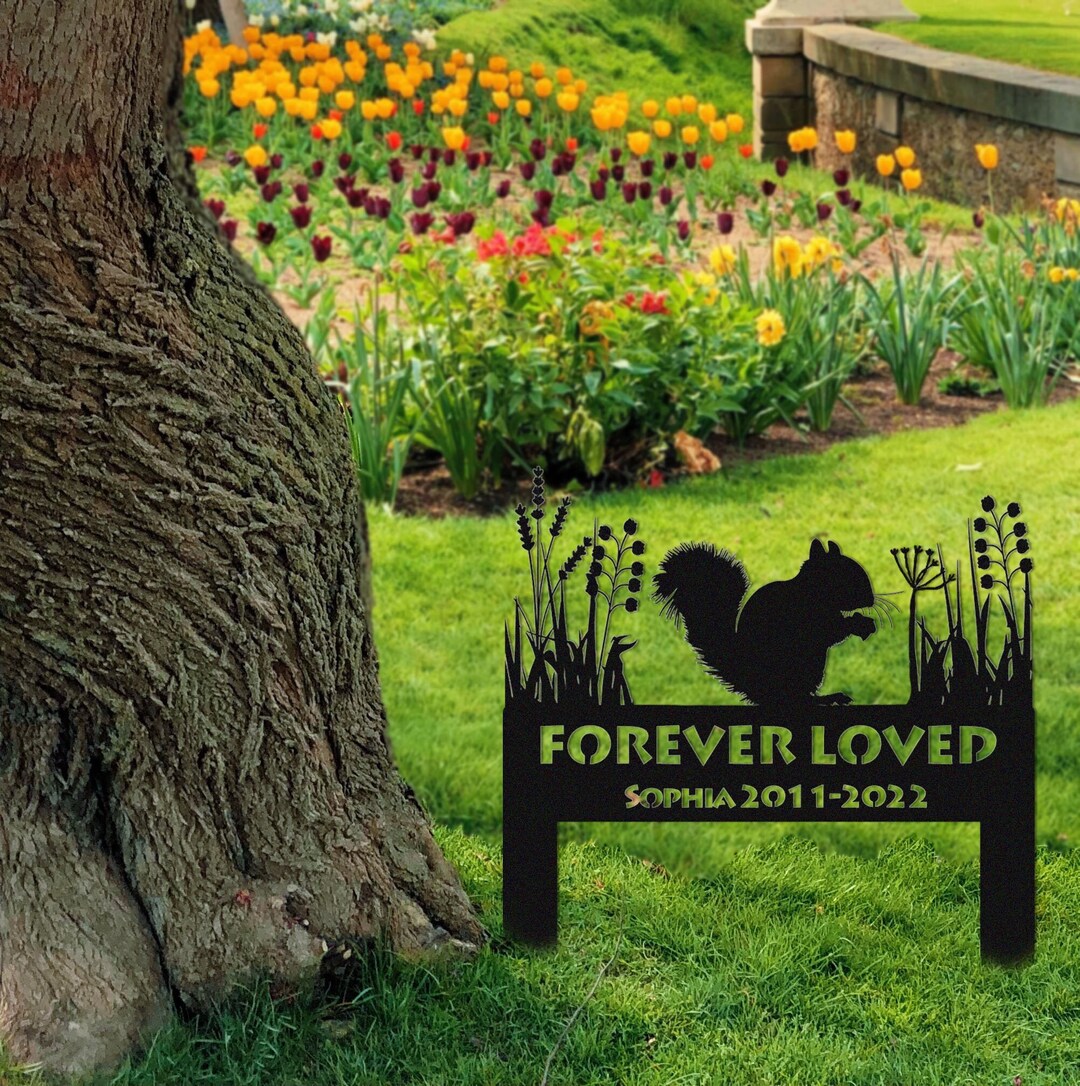 Squirrel Memorial Stake Sign Personalized,pet Grave Markers Sign ...