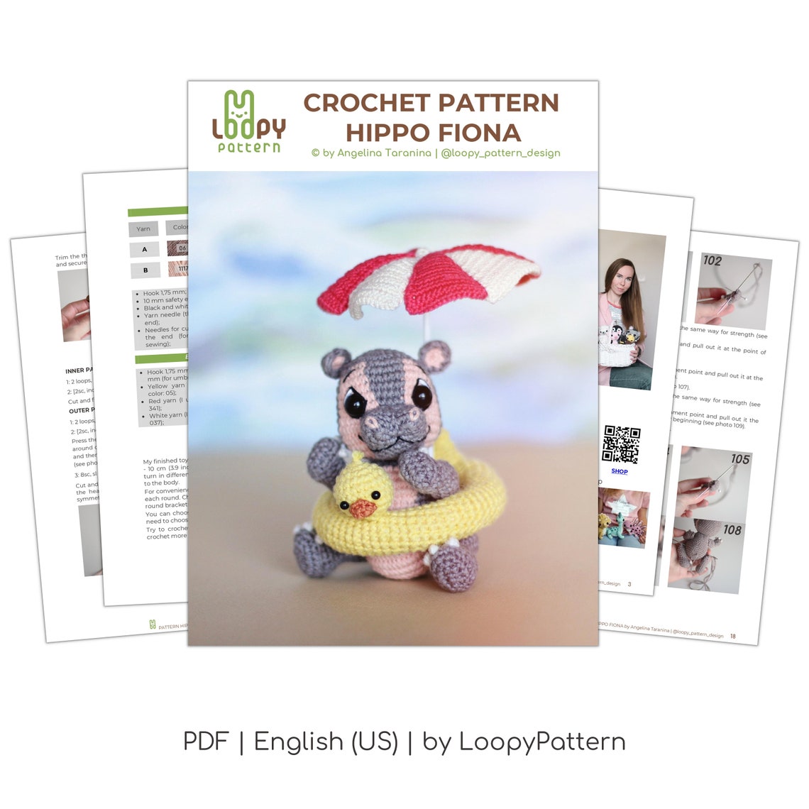 Crochet Pattern Hippo DIY Amigurumi Hippo Tutorial PDF - Etsy