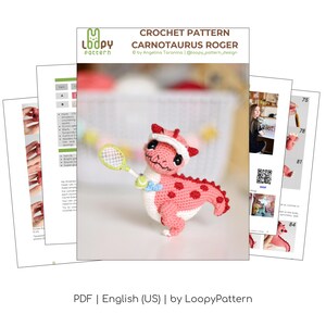 Crochet Pattern Dinosaur Amigurumi Carnotaurus, PDF Digital Download ...