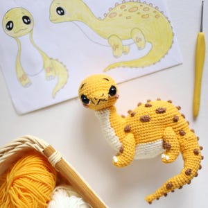 Crochet Pattern Dinosaur Amigurumi Diplodocus, PDF Digital Download ...