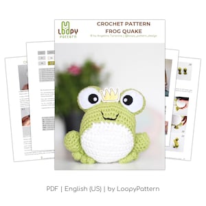 Crochet Pattern Frog, DIY Amigurumi Frog Pattern, PDF Digital Download, Cute Green Frog Easy ...
