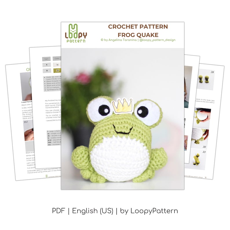 Crochet Pattern Frog DIY Amigurumi Frog Pattern PDF Digital - Etsy