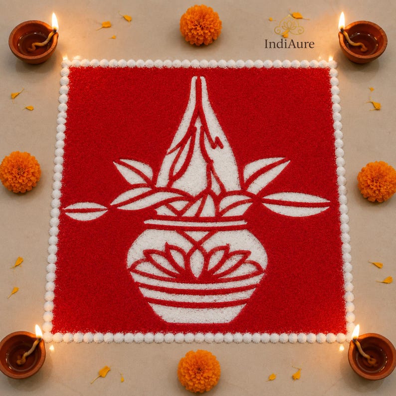 Rangoli Stencils Set of 16 | Ready to Draw Diwali Templates | 4 ...